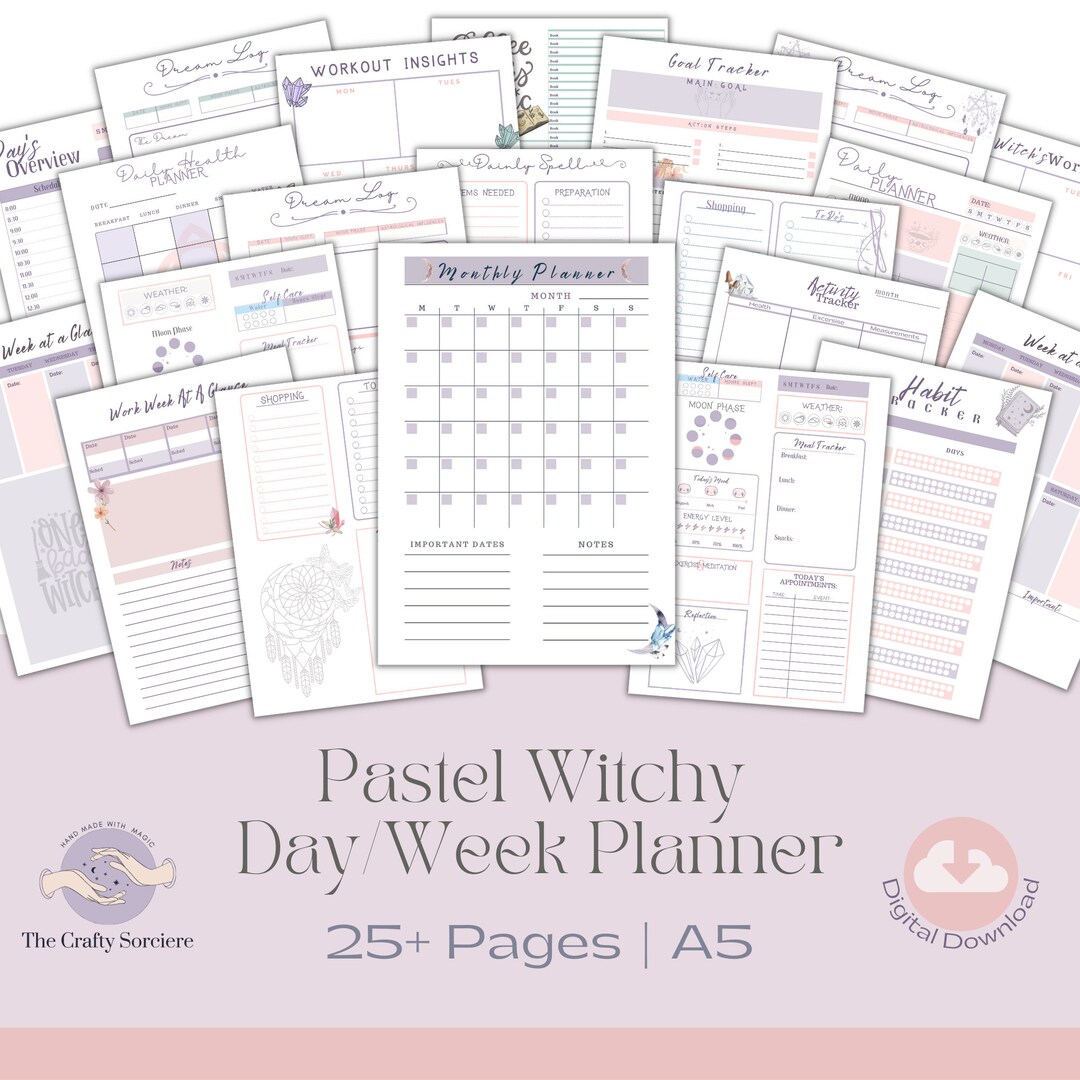 Witchy Planner | Witch Aesthetic | Digital Download | Daily Planner ...