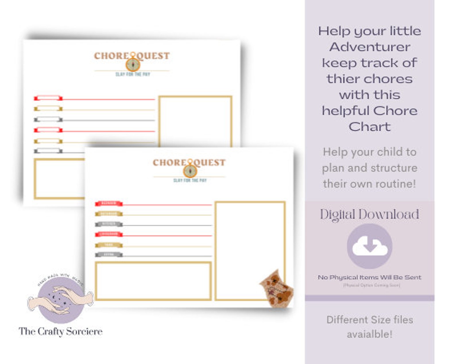 Kids Chore Chart | Kids Chores Organized | Adventure Theme | Quest ...