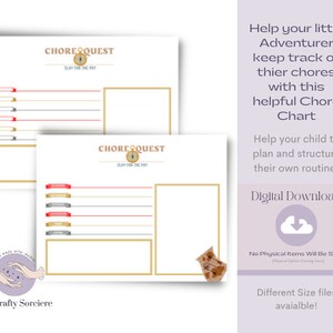 Kids Chore Chart | Kids Chores Organized | Adventure Theme | Quest ...