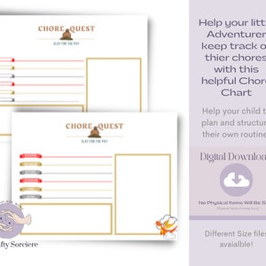 Kids Chore Chart | Kids Chores Organized | Adventure Theme | Quest ...