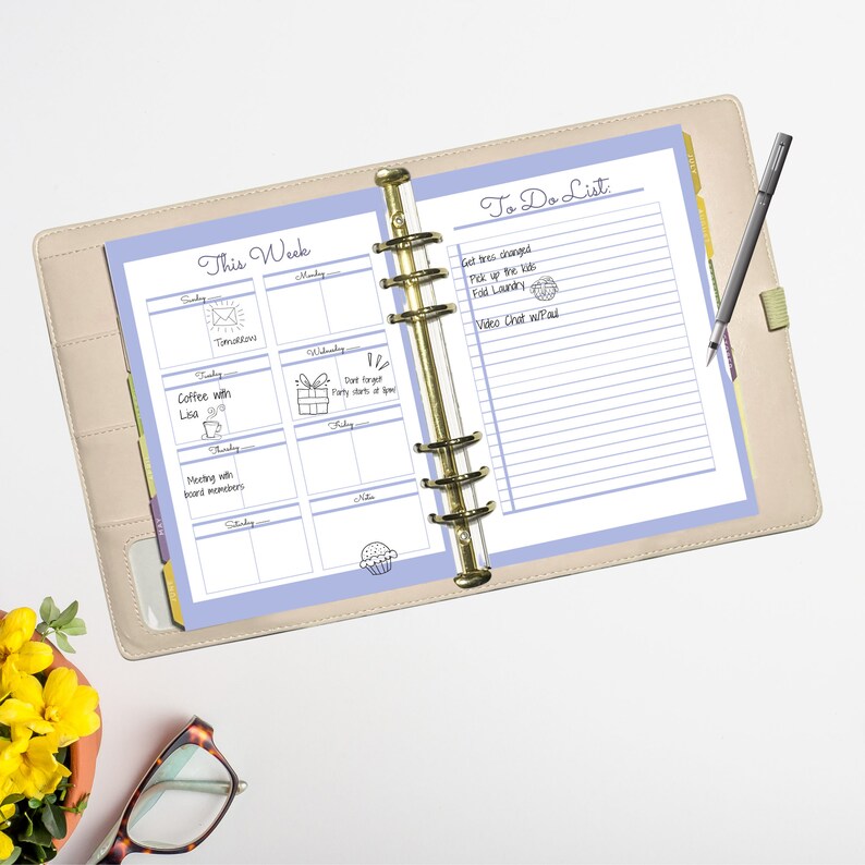 Purple Planner Digital Download | Weekly Planner | Monthly Planner ...