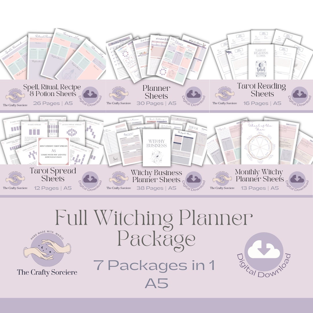 Full Witch Planner Package | Witch Aesthetic | Spell Book | Grimoire ...