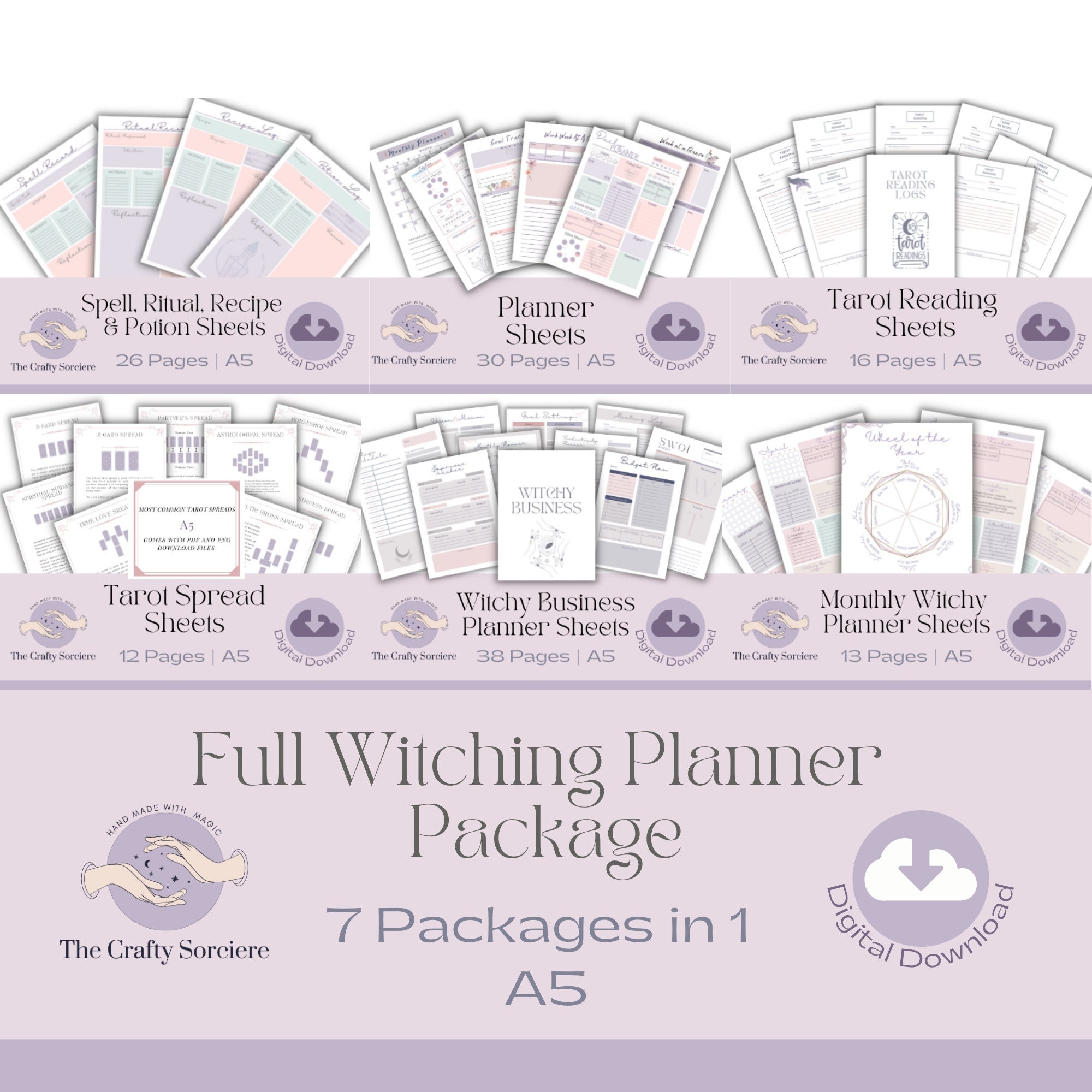 Full Witch Planner Package | Witch Aesthetic | Spell Book | Grimoire ...