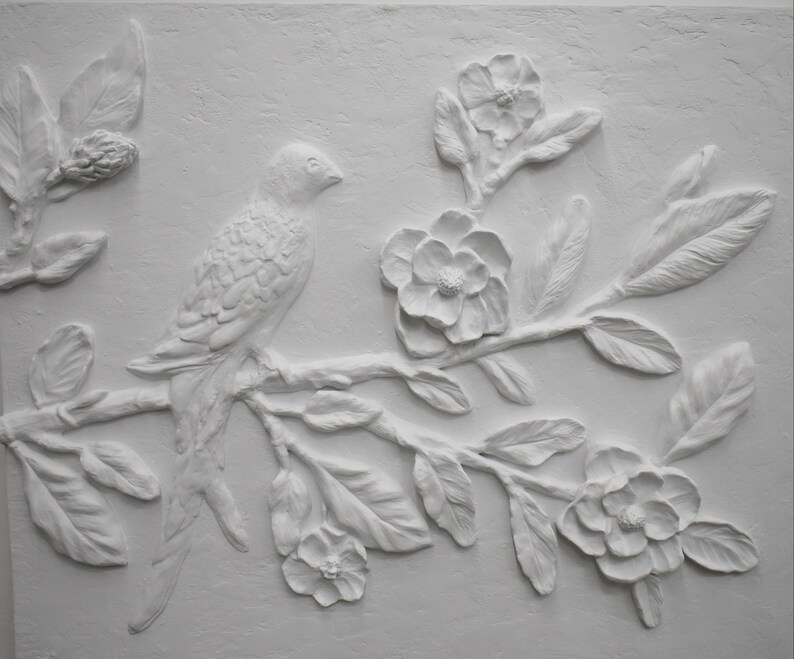 The Garden" — Plaster Relief Wall Panel - Etsy