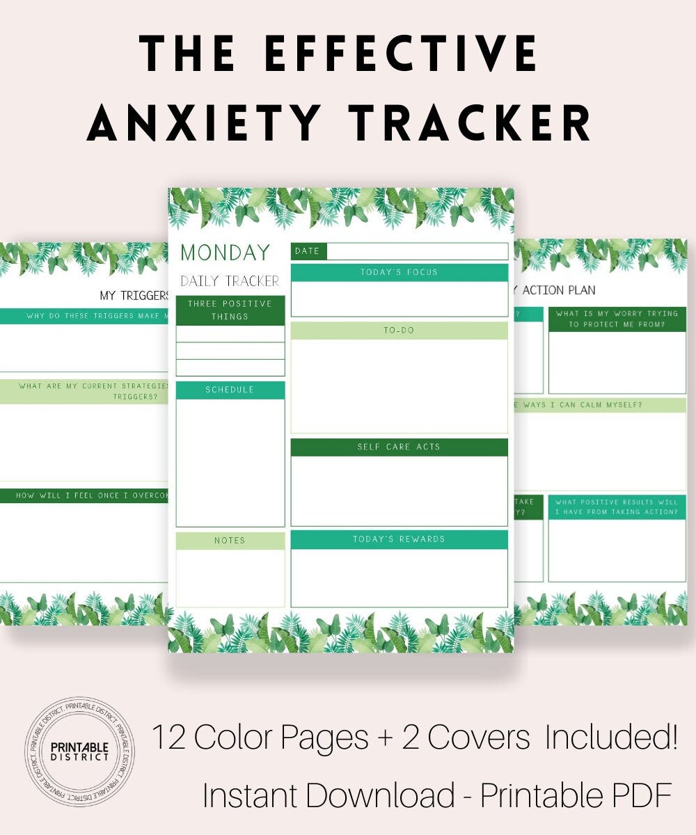 The Effective Anxiety Tracker: Printable Anxiety Tracker | Etsy UK