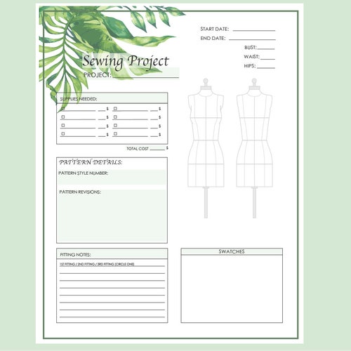 Sewing Project Planner - Etsy
