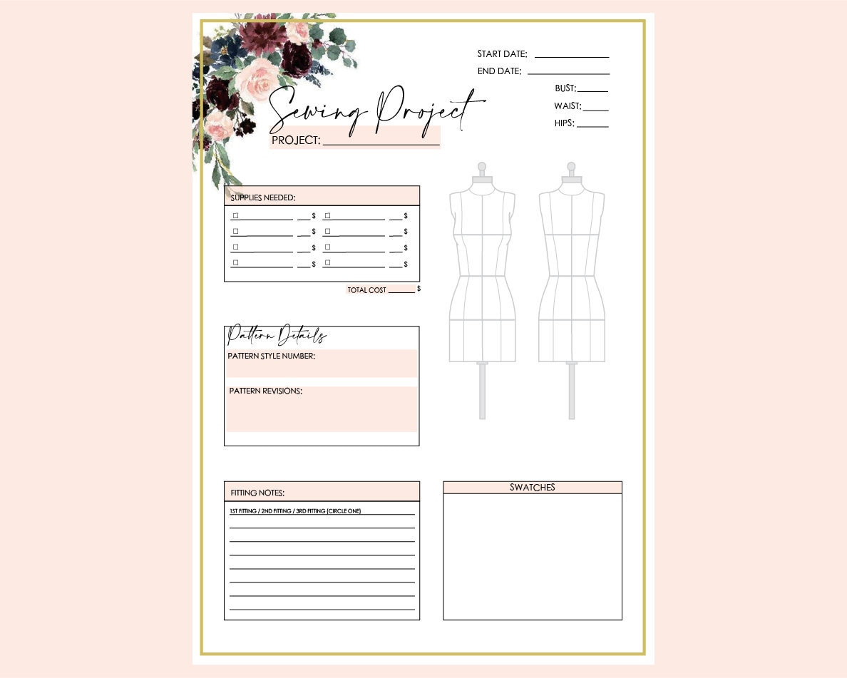 Sewing Project Planner - Etsy