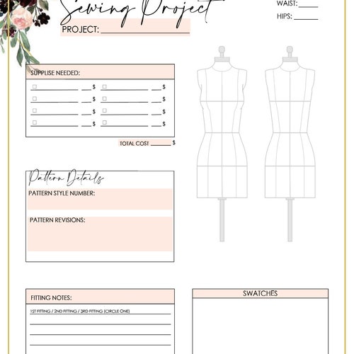 Sewing Project Planner - Etsy