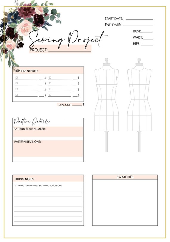 Sewing Project Planner - Etsy