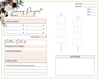 Sewing Project Planner Pdf Printable - Etsy
