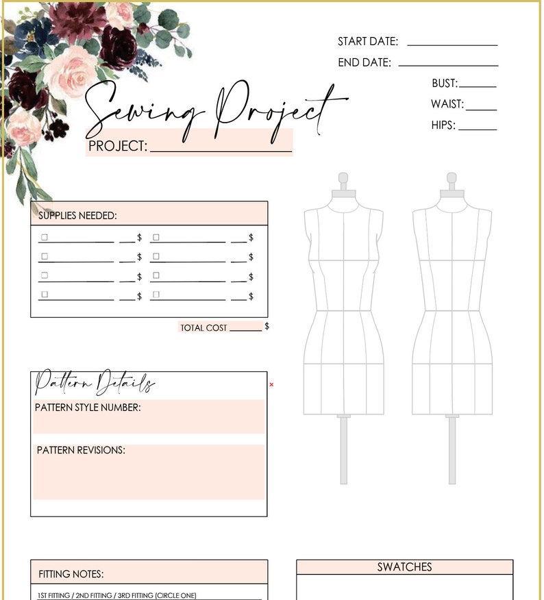 Sewing Project Planner - Etsy