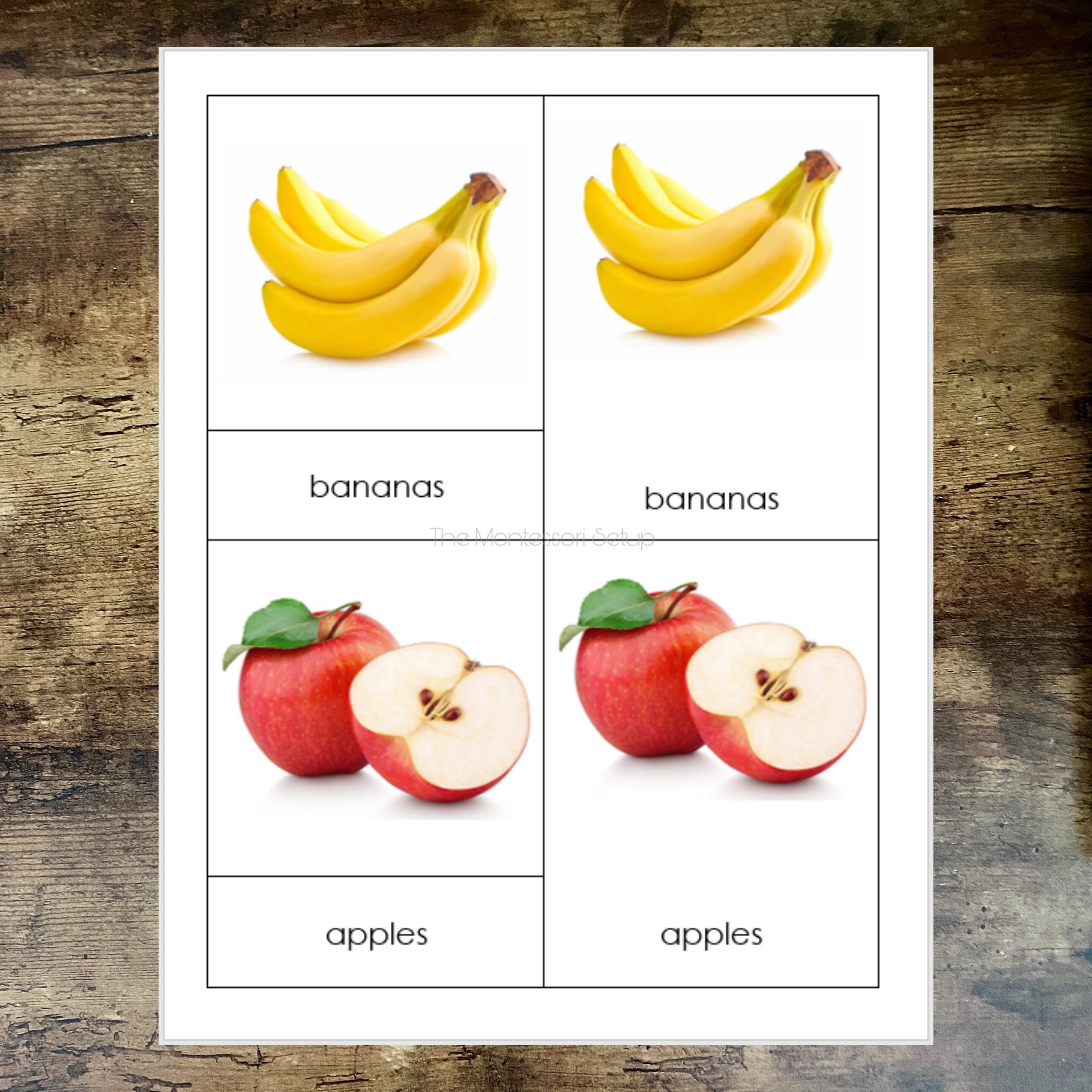 PRINTABLE Fruits and Vegetables 3 Part Cards for Safariltd TOOB - Etsy
