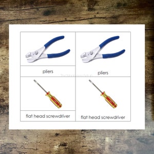 PRINTABLE Tools 3 Part Cards for Safariltd TOOB - Etsy Canada