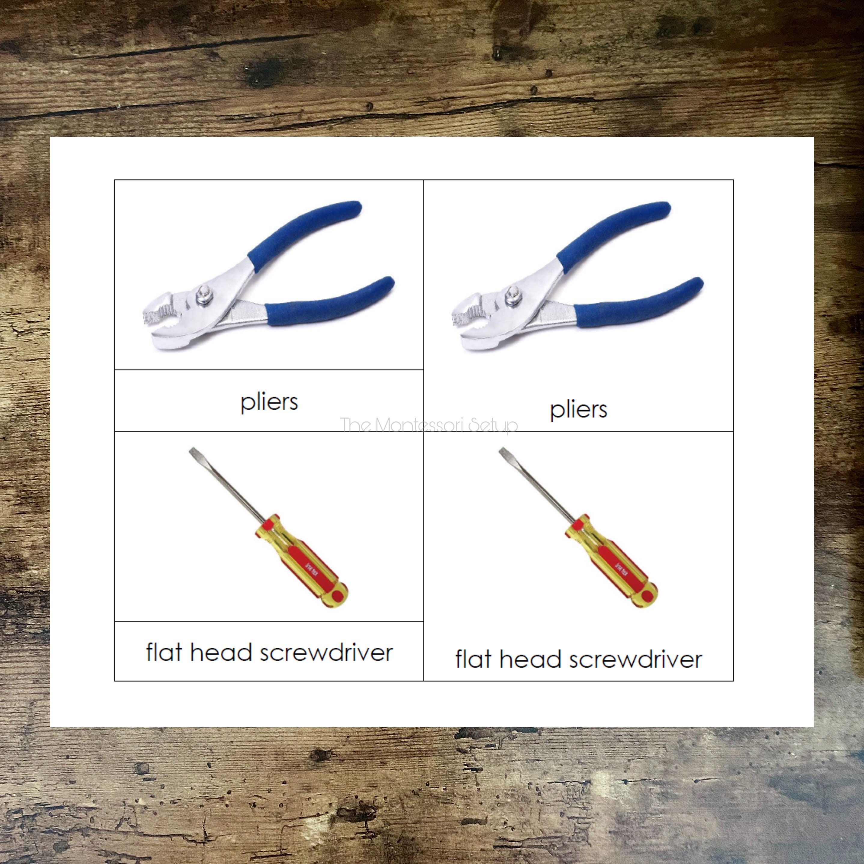 PRINTABLE Tools 3 Part Cards for Safariltd TOOB - Etsy Canada