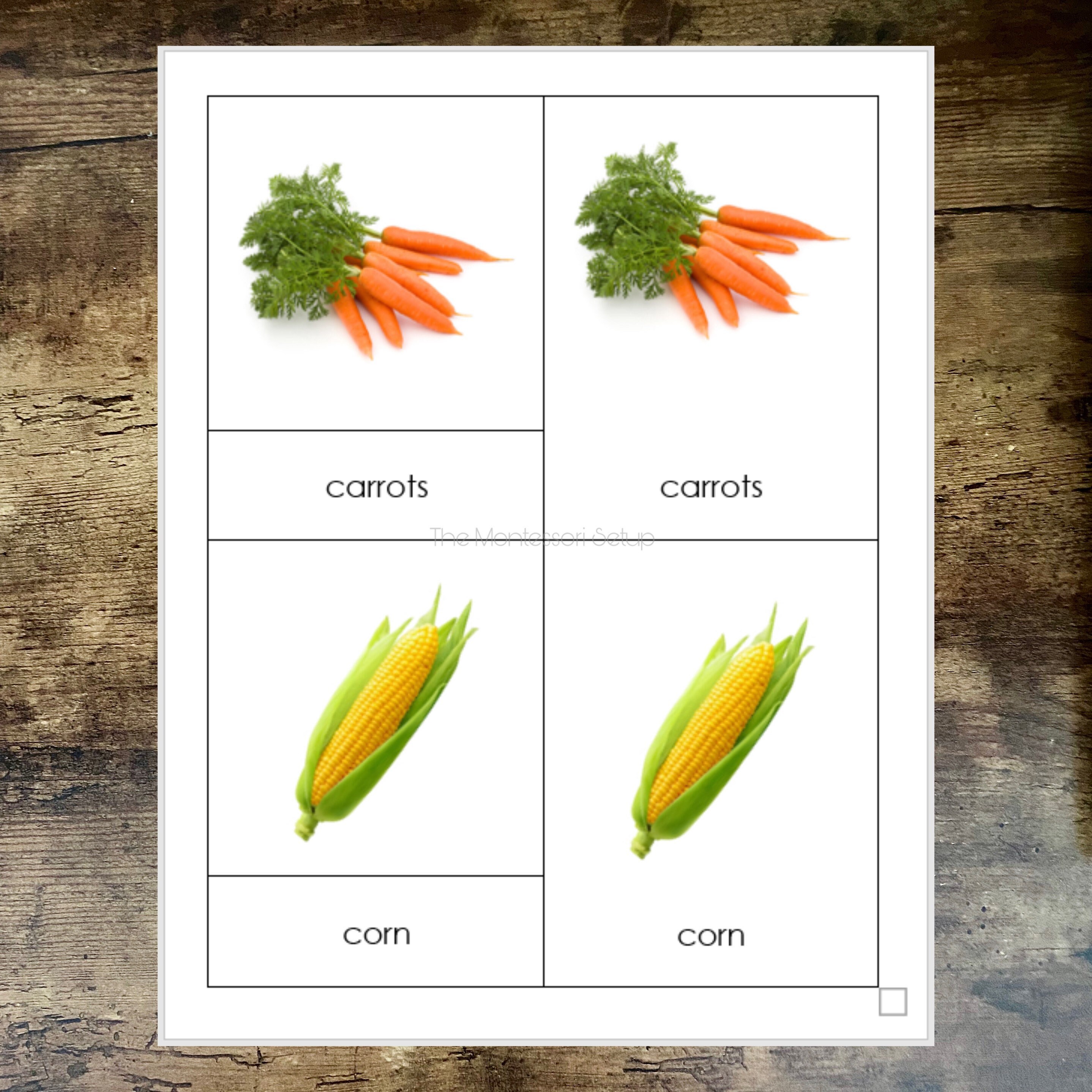 PRINTABLE Fruits and Vegetables 3 Part Cards for Safariltd TOOB - Etsy