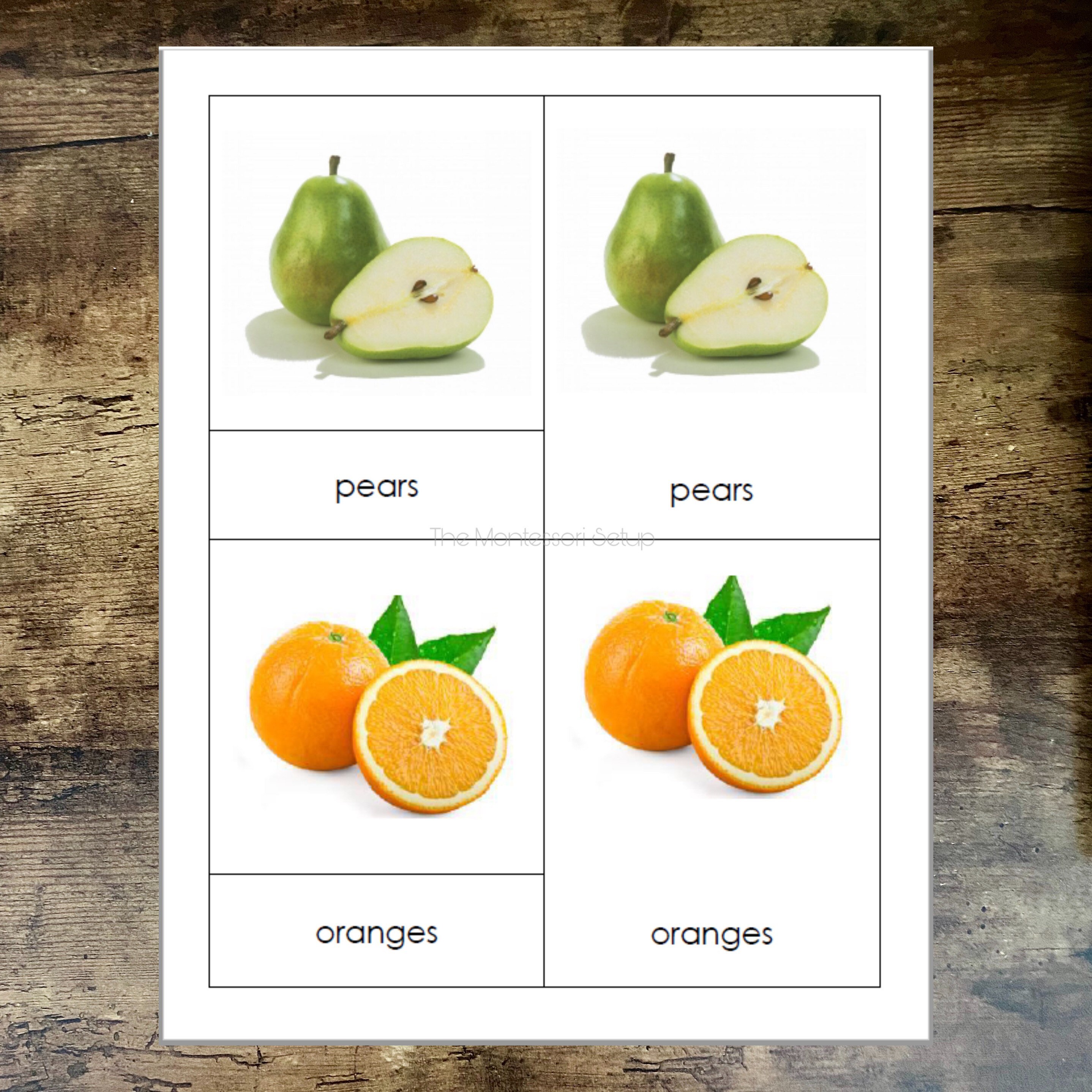 PRINTABLE Fruits and Vegetables 3 Part Cards for Safariltd TOOB - Etsy