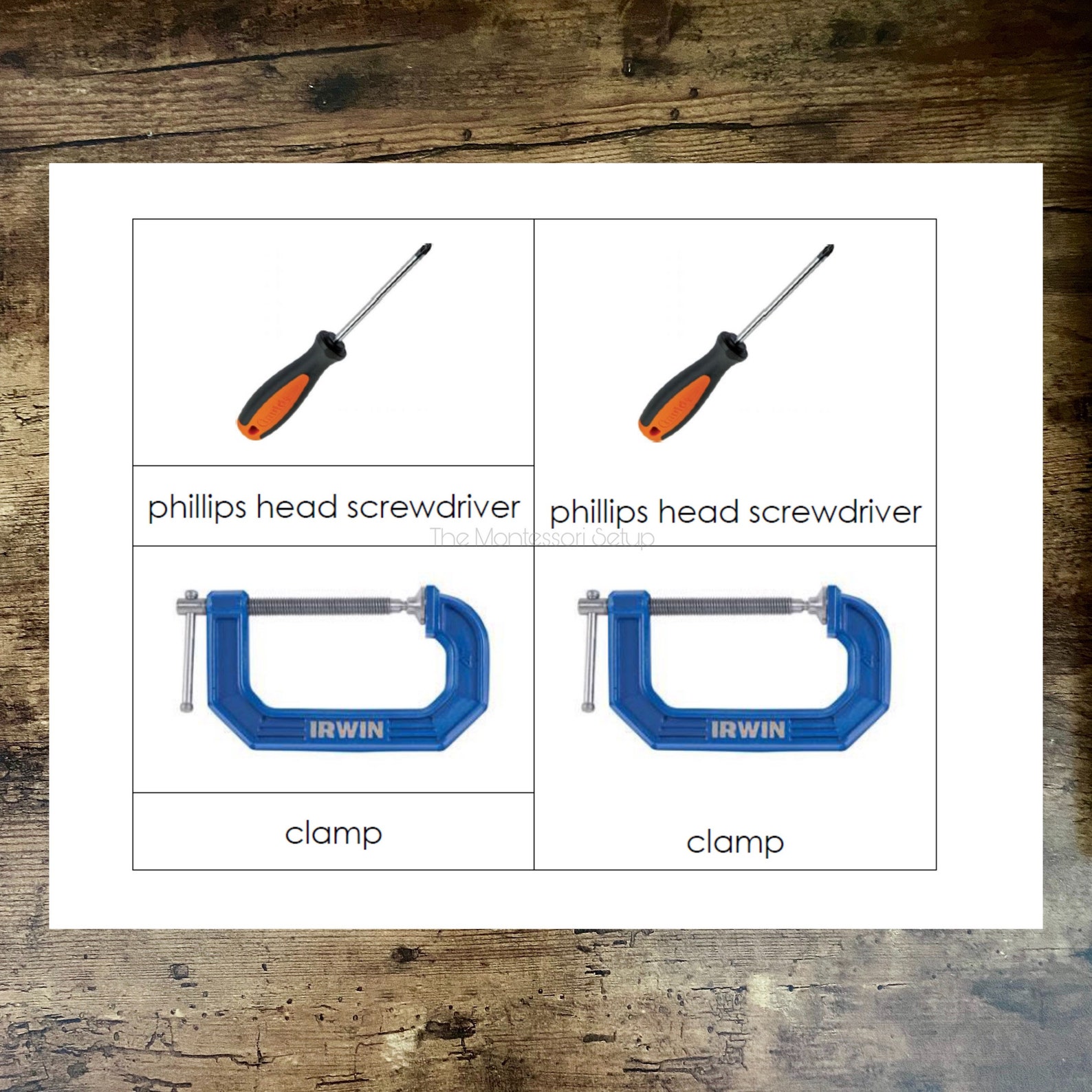 PRINTABLE Tools 3 Part Cards for Safariltd TOOB - Etsy Canada