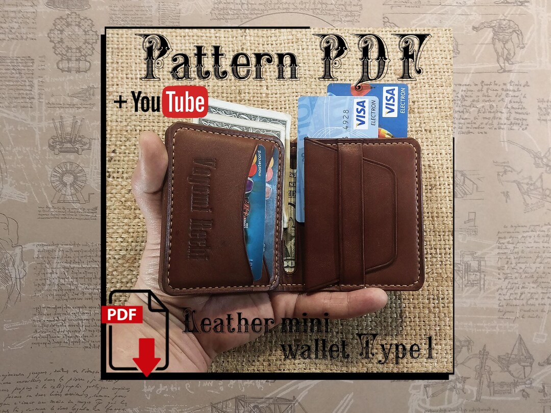PDF Pattern. Leather Mini Wallet Type 1. Compact Bifold With Coin ...