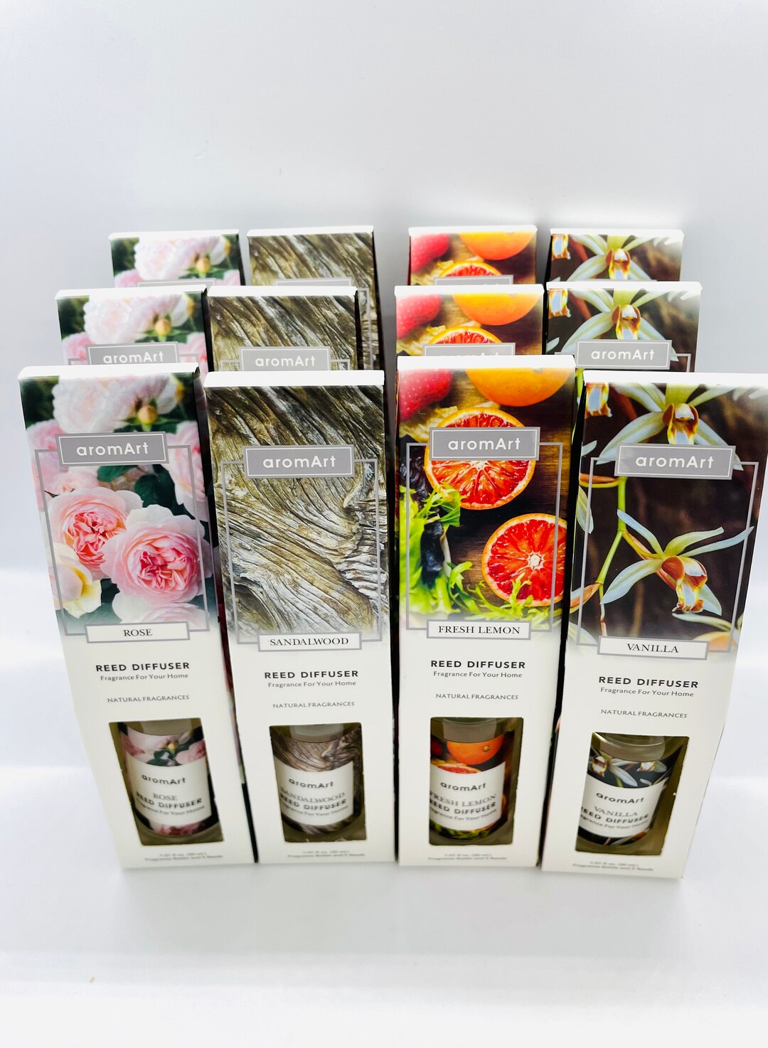 Aromart 12-packs Scented Reed Diffusers, Includes Vanilla, Sandalwood ...