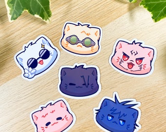 Holographic Gojo Cat Sticker Jujutsu Sorcerer Cute Cat Anime Sticker ...