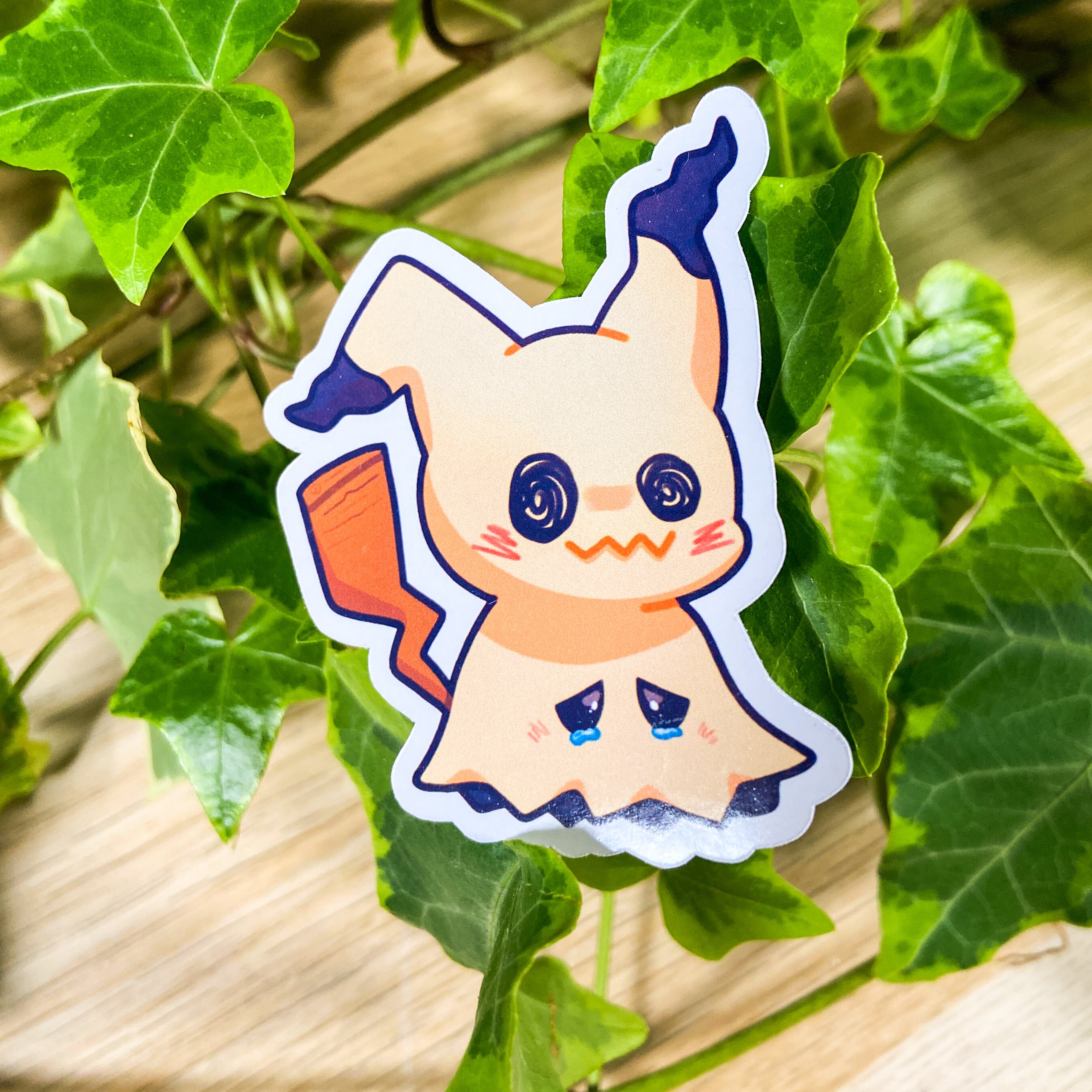 Sad Mimikyu Glossy Sticker, Kawaii Glossy Sticker - Etsy