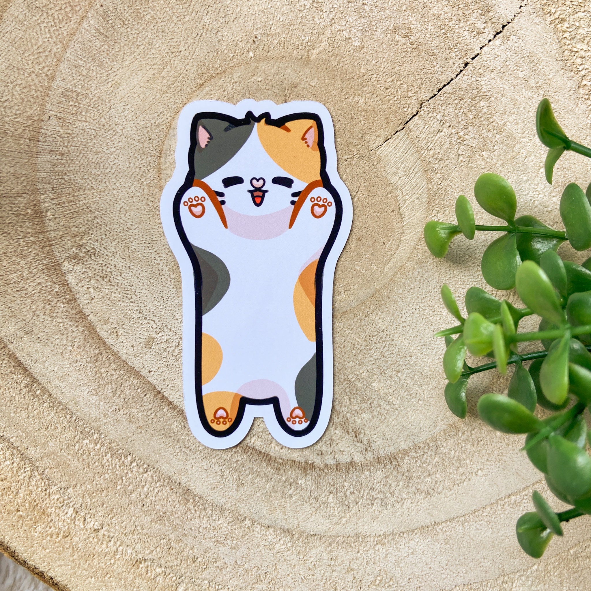 Long Cat Meme Sticker, Calico Cat Sticker, Cute Kitten Sticker - Etsy