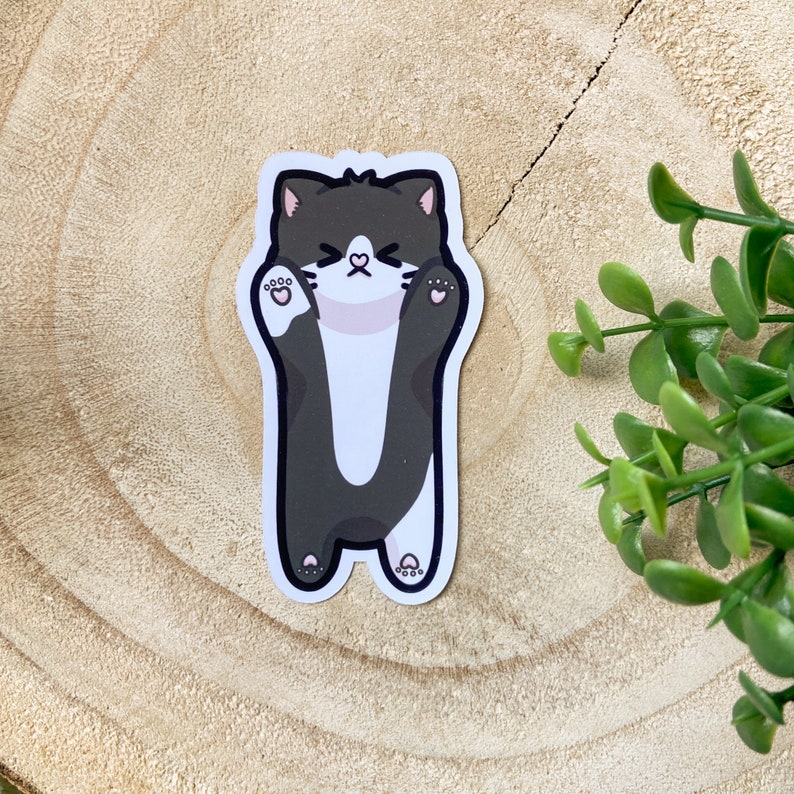 Long Cat Meme Sticker Tuxedo Cat Sticker Cute Kitten Sticker - Etsy