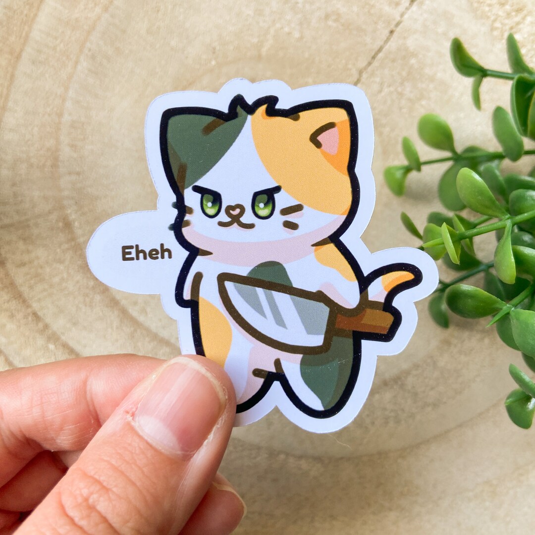 Eheh Cat Sticker, Evil Calico Cat Sticker, Cat Meme Sticker - Etsy