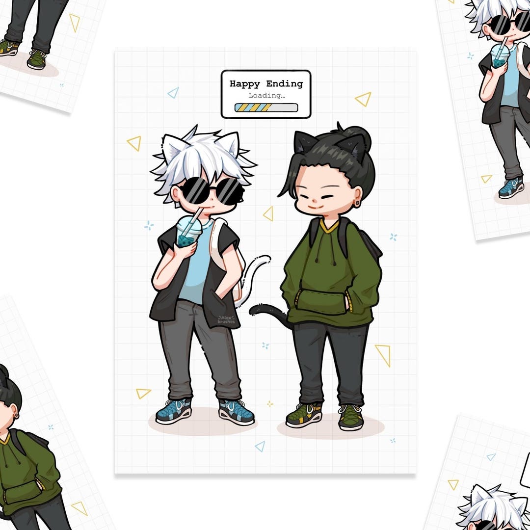 Cute Satosugu Print, Anime Art Print - Etsy