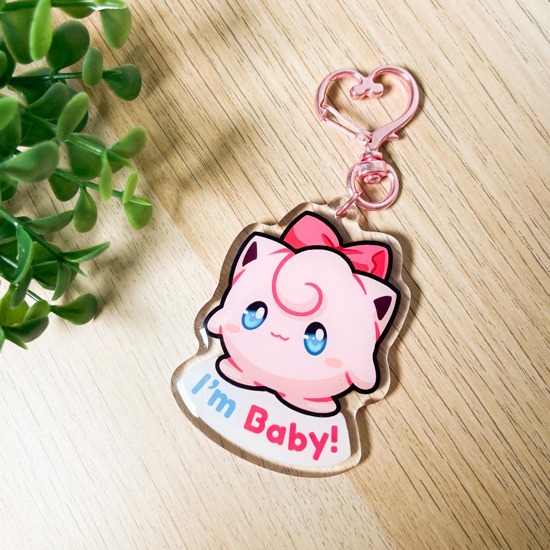 Jigglypuff Acrylic Charm, Kawaii Keychain - Etsy