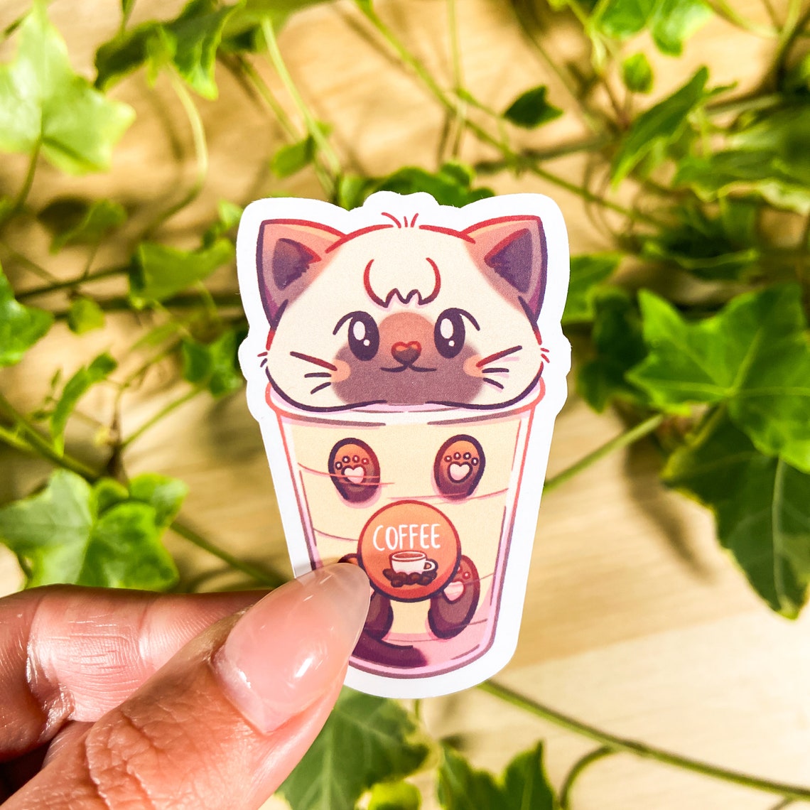 If It Fits I Sit Sticker Coffee Cat Sticker Kitten Sticker Cat Stickers ...