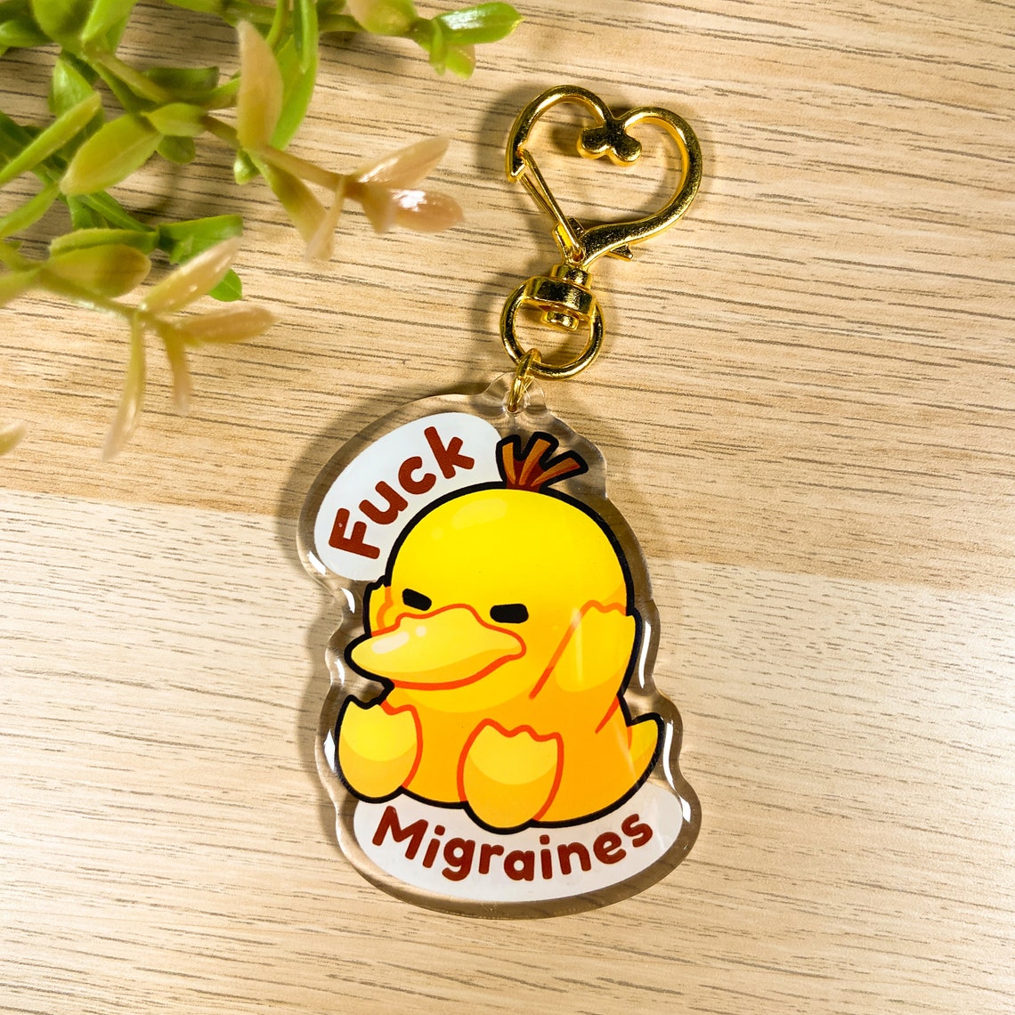 Psyduck Migraine Acrylic Charm, Kawaii Keychain - Etsy