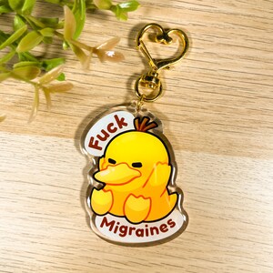 Psyduck Migraine Acrylic Charm, Kawaii Keychain - Etsy