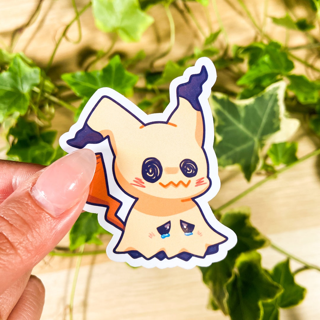 Sad Mimikyu Glossy Sticker, Kawaii Glossy Sticker - Etsy