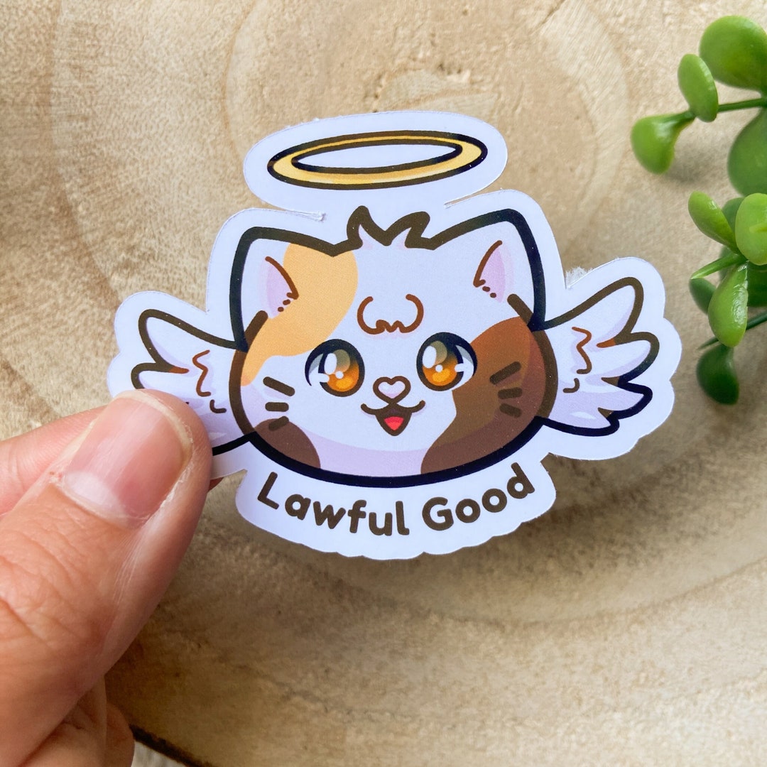 Lawful Good Cat Sticker, Dnd Cat Sticker - Etsy