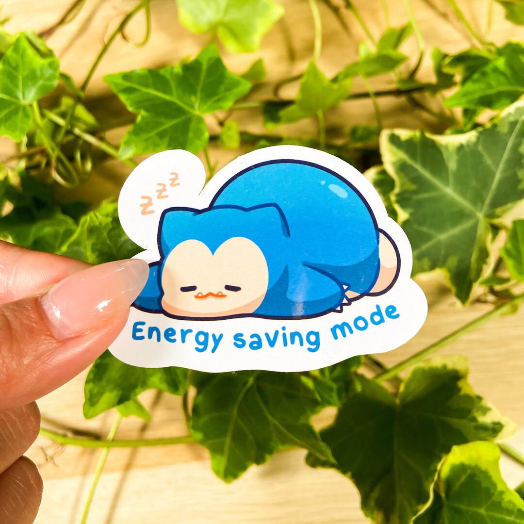 Sleepy Snorlax Glossy Sticker, Kawaii Glossy Sticker - Etsy