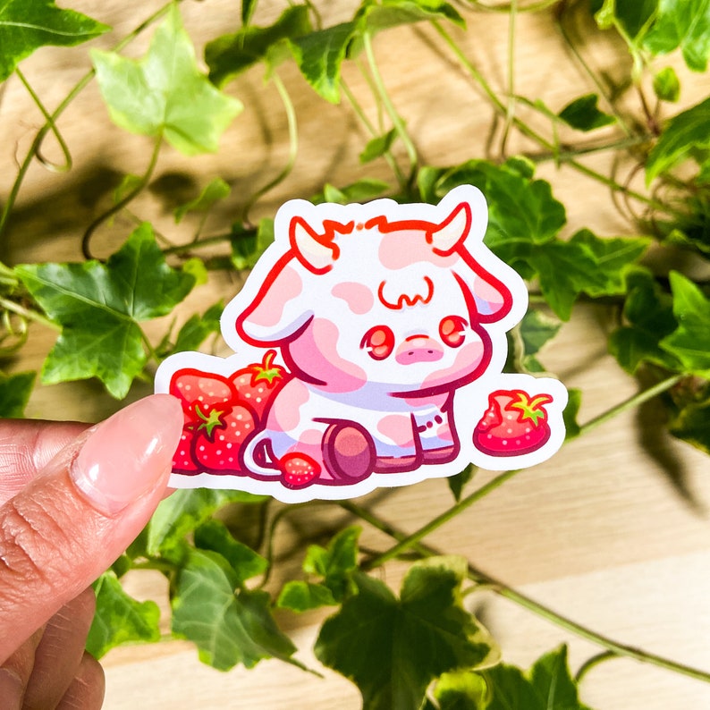 Kawaii Cows Glossy Sticker Pack, Cute Chonky Fruit Cows Stickers - Etsy