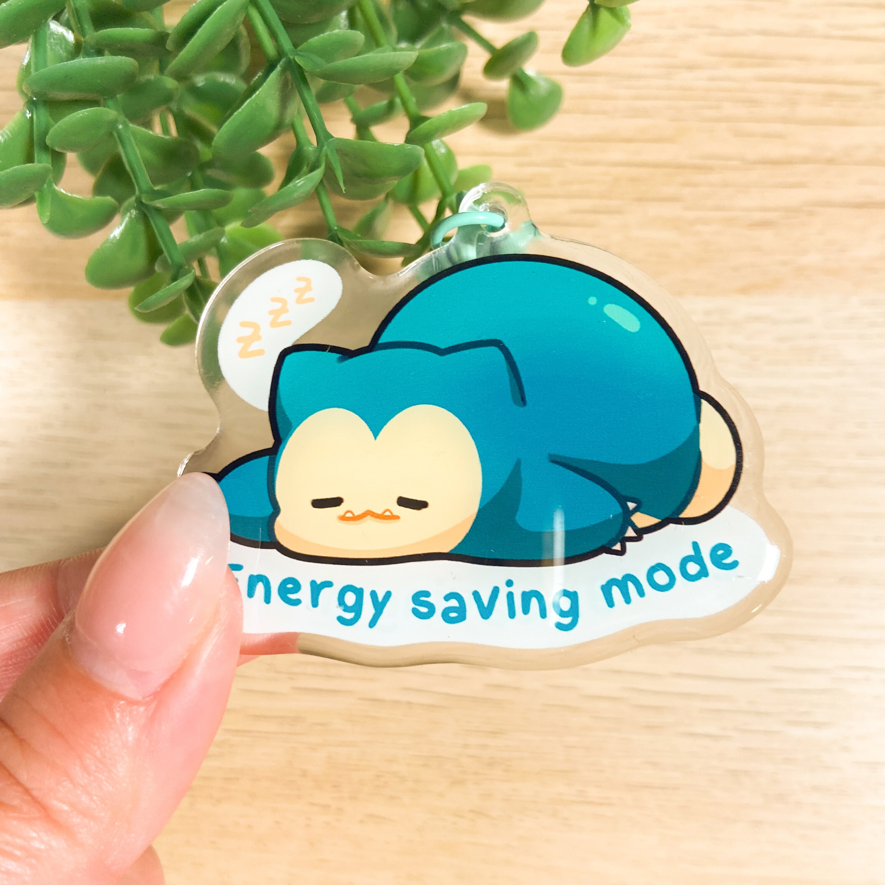 Sleepy Snorlax Acrylic Charm, Kawaii Keychain - Etsy
