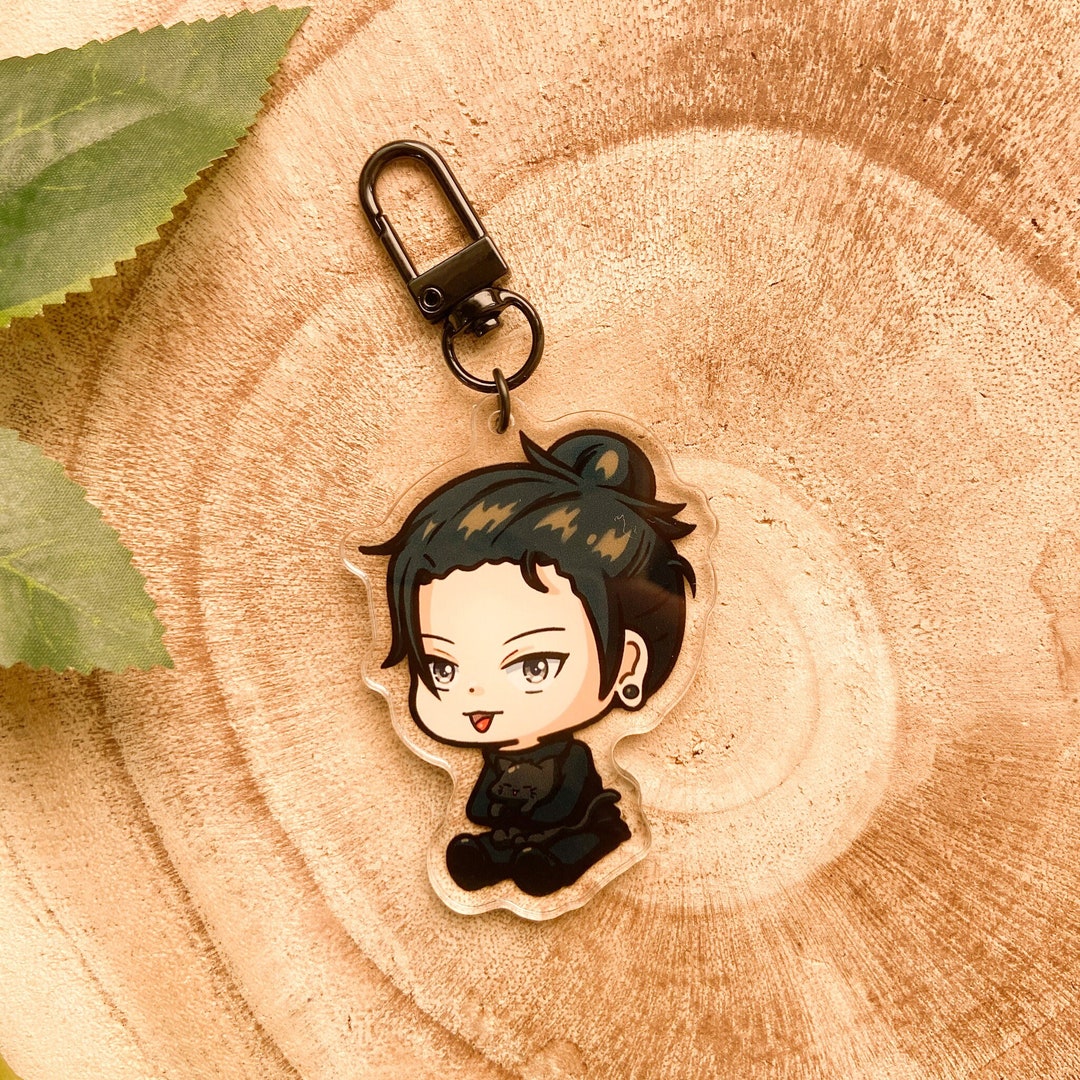 Cute Anime Chibi Geto With Cat Keychain - Etsy