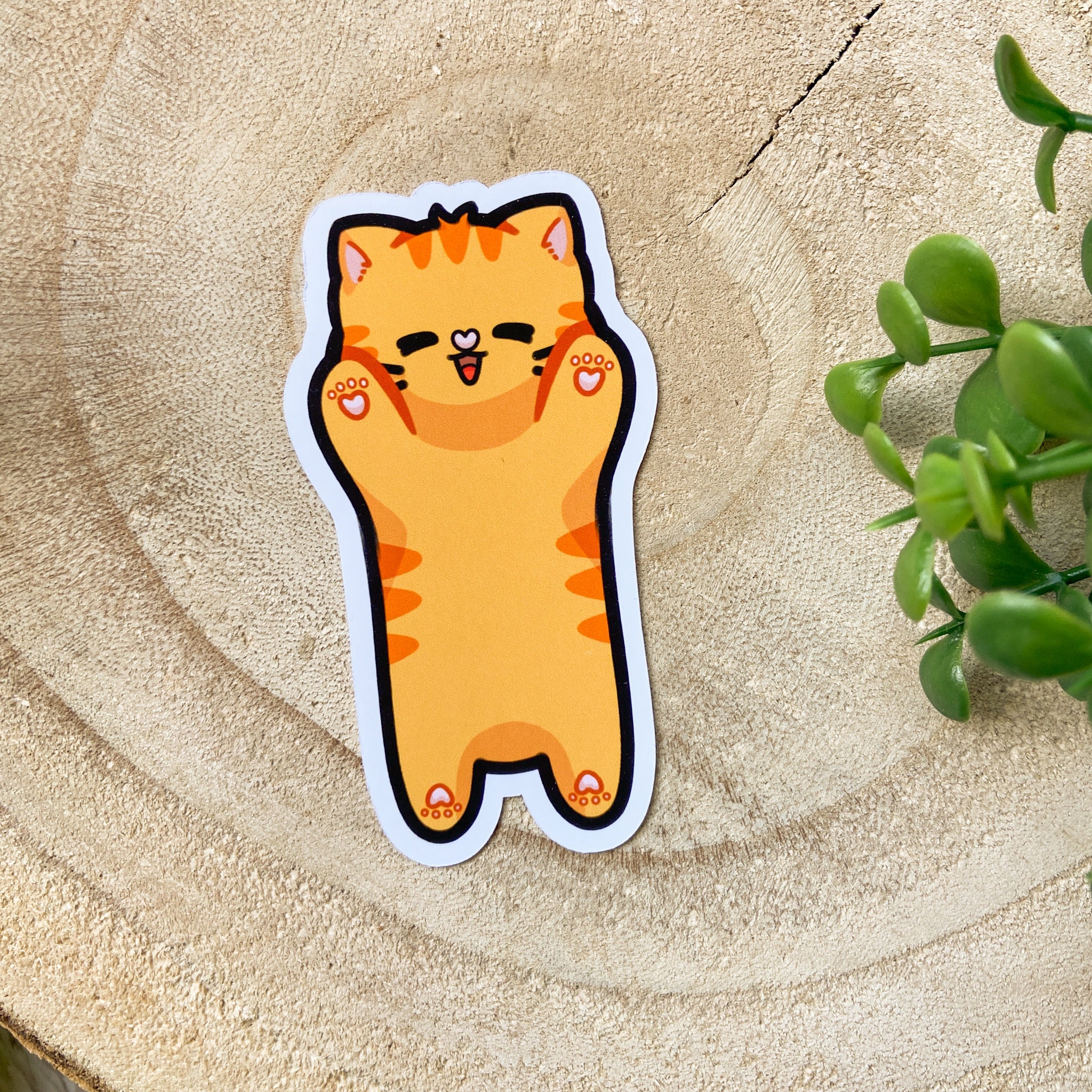 Long Cat Meme Sticker, Cute Cat Sticker, Kawaii Kitten Sticker - Etsy