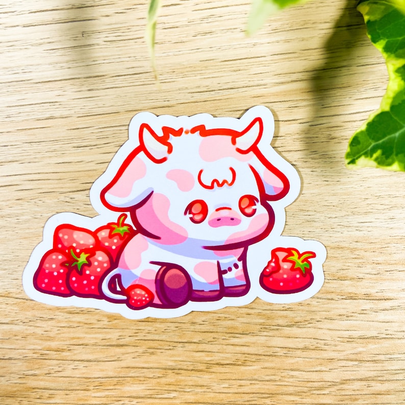 Kawaii Cows Glossy Sticker Pack, Cute Chonky Fruit Cows Stickers - Etsy
