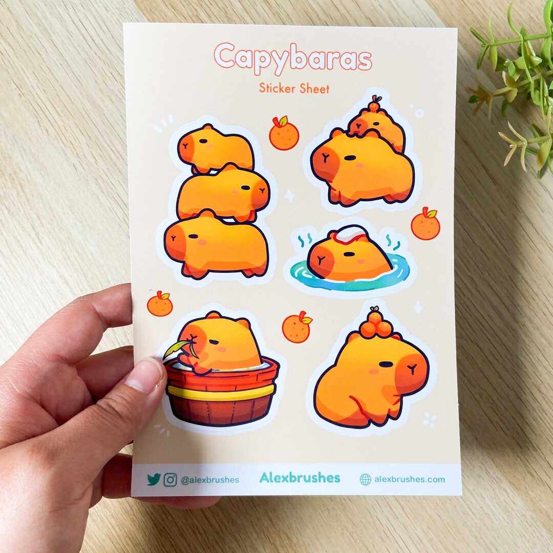 Capybaras Sticker Sheet - Etsy