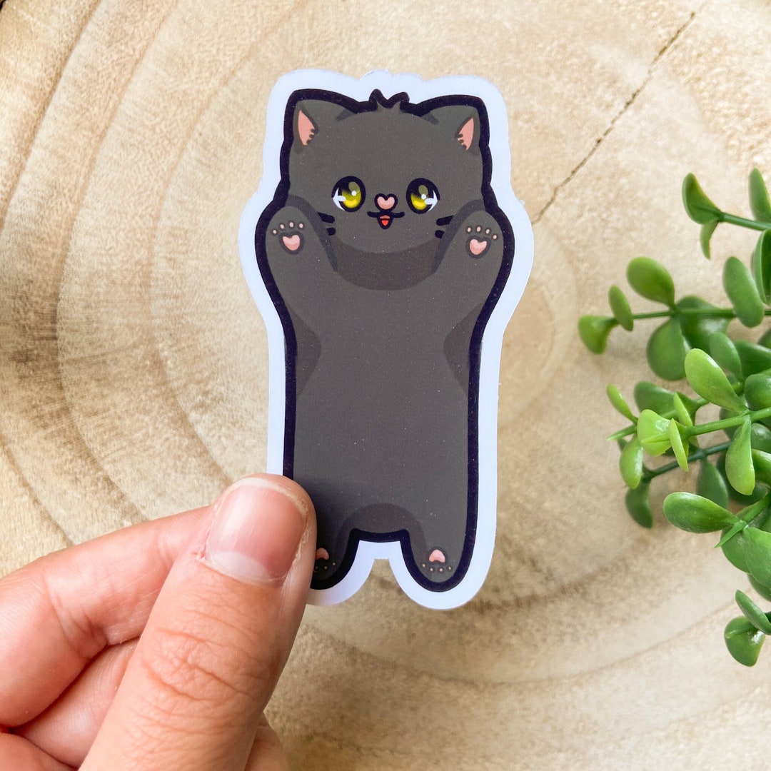 Long Cat Meme Sticker, Black Cat Sticker, Cute Kitten Sticker - Etsy
