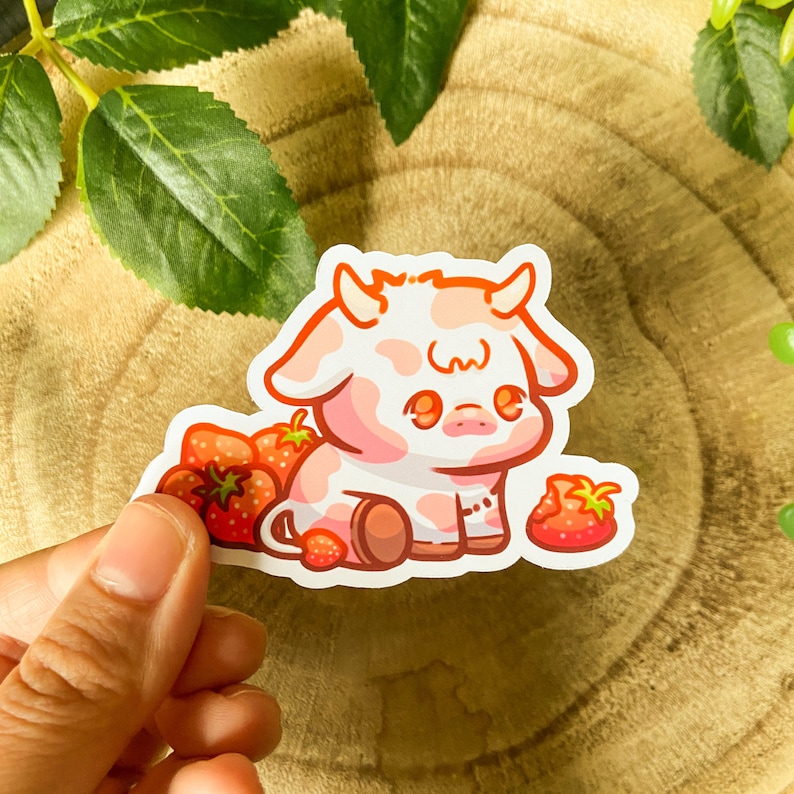 Kawaii Cows Glossy Sticker Pack, Cute Chonky Fruit Cows Stickers - Etsy