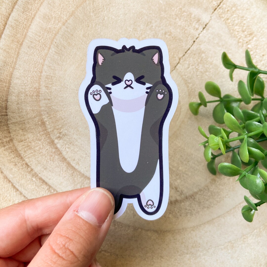 Long Cat Meme Sticker Tuxedo Cat Sticker Cute Kitten Sticker - Etsy