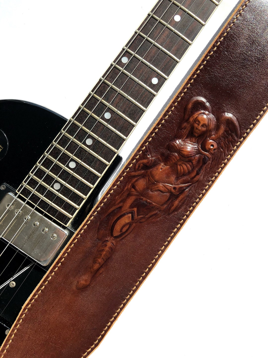 Leather Guitar Strap (custom Guitar Belt). Hand-crafted. Acoustic and ...