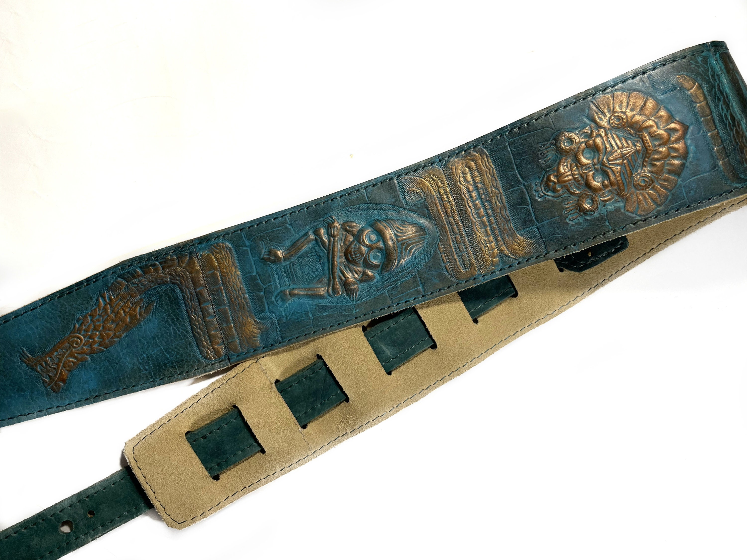 Leather Guitar Strap custom Guitar Belt. Hand-crafted. Acoustic and ...