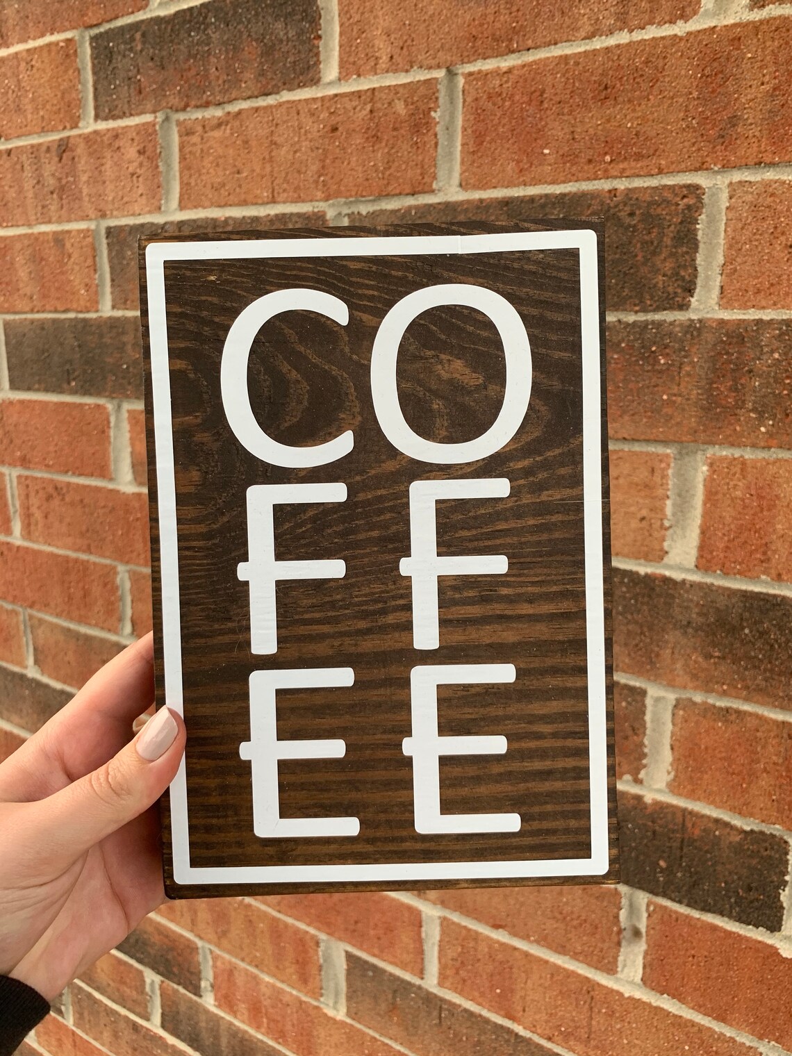COFFEE BLOCK Cute Coffee Wooden Sign Coffee Bar Decor Farmhouse Kitchen ...