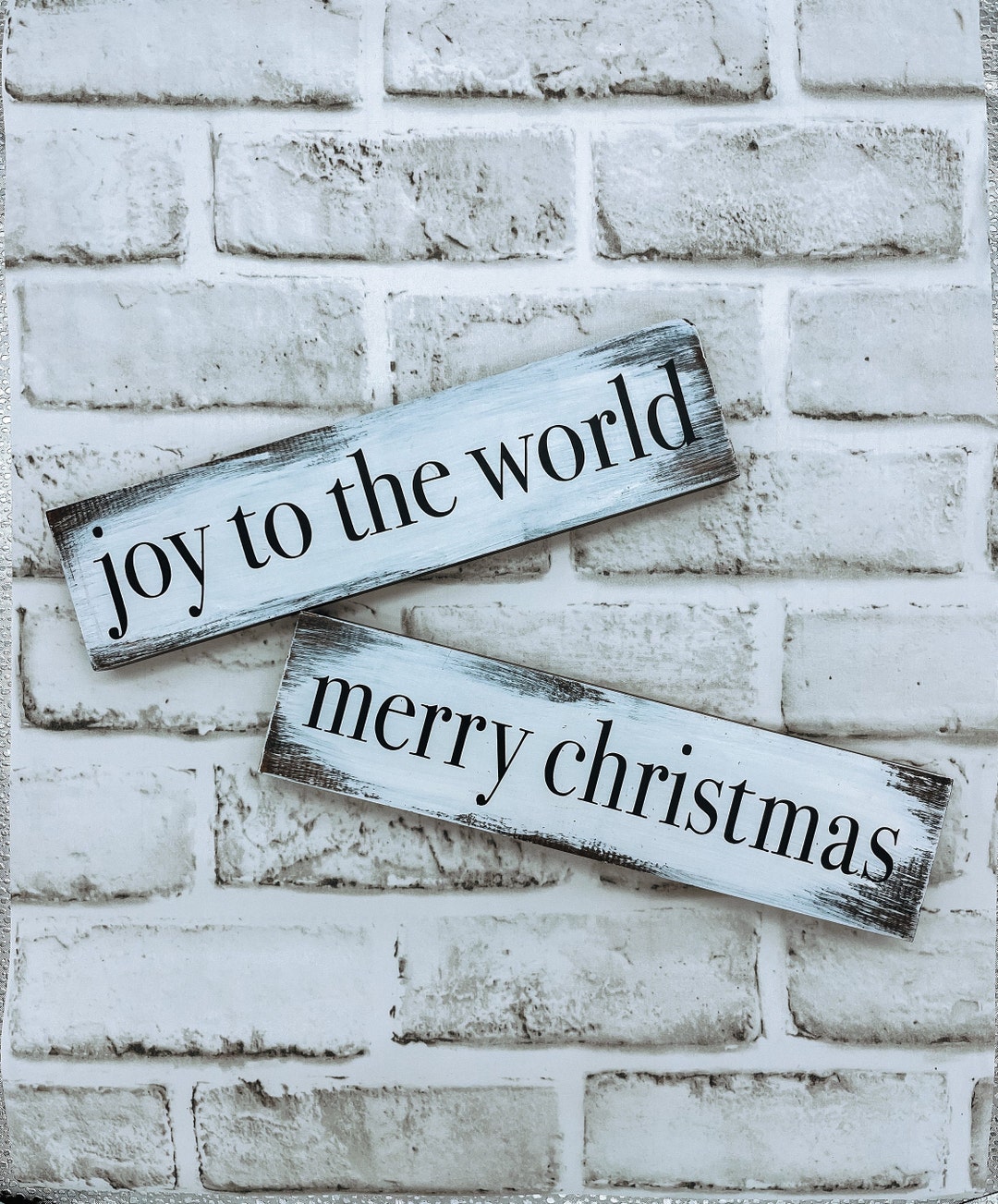 CUTE CHRISTMAS SIGNS Small Wooden Christmas Blocks Merry Christmas Joy ...