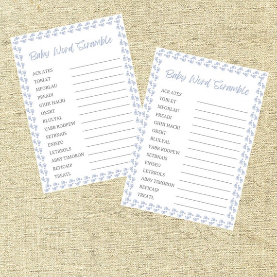 Paper & Party Supplies Baby Shower Game Printable Baby Word Scramble ...